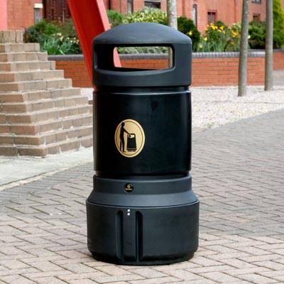 Mini Plaza® Litter Bin - 63L External Litter Bin - Restricted Aperture ...