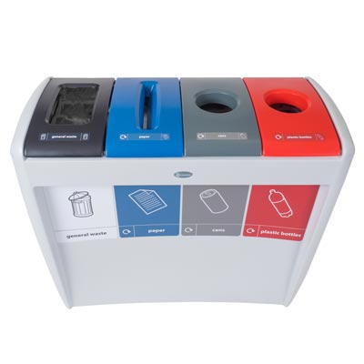 Nexus® Evolution Quad Recycling Bin - Free Delivery - Glasdon