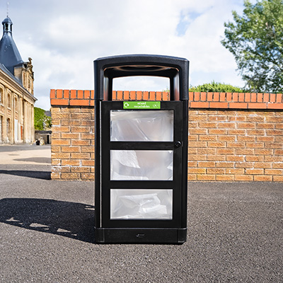 Origin™ Aspect 110 Transparent Security Recycling Bin | Glasdon ...