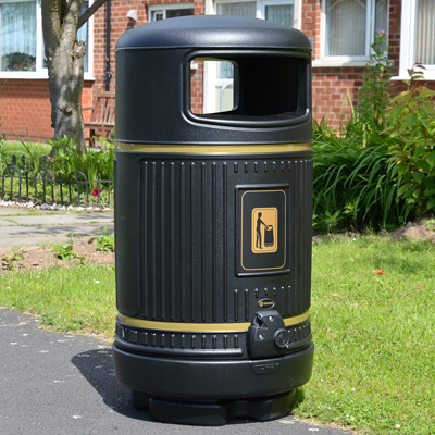 Topsy Royale™ Litter Bin - 90L Outdoor Street Bin - Glasdon