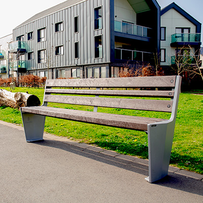 Vistra™ Seat - Contemporary Public Seat - Recycled Material Slats - Glasdon